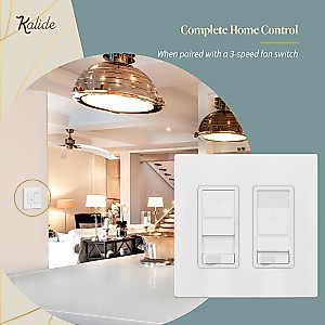 TOPGREENER Dimmer Light Switch for 200W Dimmable LED/CFL Lights, Single Pole/3-Way LED Slide Dimmer Switch,Neutral Wire Not Required,TGSDS3-W-6PCS, 6 Pack, White