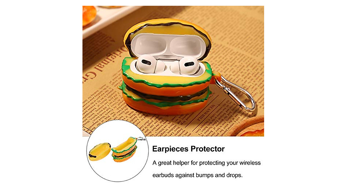 Stylish Orange Burger Earbuds Case for Pro/3 | Protective & Portable