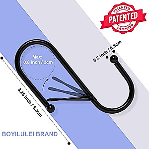 BOYILULEI 10 Pcs S Hooks Metal Heavy-Duty S Shaped Hook Anti Slip with Safety Buckle Design 3.5 Inches for Hanging Utensil Closet Rod Plants Pots Pans Bathroom Kitchen Coffee Cups Wardrobe Black