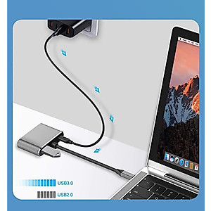 BRASSU Type-c Four-in-one Docking Station usbc (Size : Silver)