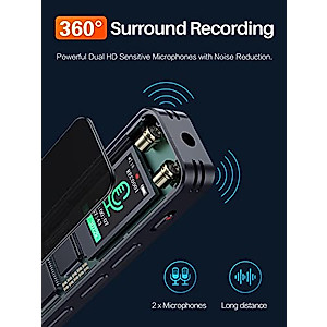 64GB Digital Voice Recorder,Fillman Voice Activated Recorder,Small Tape Recorder with Speaker, Voice Recorder for Lecture,Meetings,Class,HD Audio Dictaphone,Intelligent Noise Reduction,MP3 Player