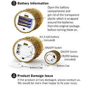 FURORA LIGHTING Gold Glitter Real Wax Candles with Remote and Timer, 4 Pillars and 4 Votives Pack of 8, LED Flameless Flickering Candles for Home Décor, Battery Included