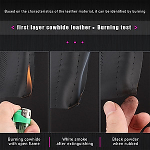 Ziciner Genuine Leather Steering Wheel Cover, Stitch on Wrap, Breathable Anti-Slip Car Steering Wheel Protector for Max Diameter 15 Inch, DIY Sewing with Needle Thread (Beige, Hole)