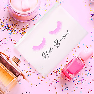 BRAWNA 60 Pck Reusable Travel Makeup and Accessory Bag - size 6x8 in - Pink Lash Bags, Case for Makeup Brushes in Bulk, Cute Collection