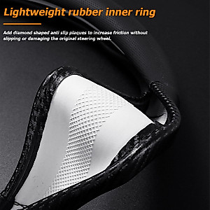 zipelo Car Steering Wheel Cover, Universal 15 Inch, Carbon Fiber Breathable Anti-Slip Steering Wheel Protector, Warm in Winter and Cool in Summer, Car Interior Accessories (Gray)