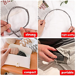 KesaPlan 6PCS Retractable Pocket Hair Band, Spring Wavy Foldable Headband No Slip, Compact Portable Adjustable Hair Hoop for Women Girl Washing Makeup Travel Outdoor, Fashion Hair Accessories