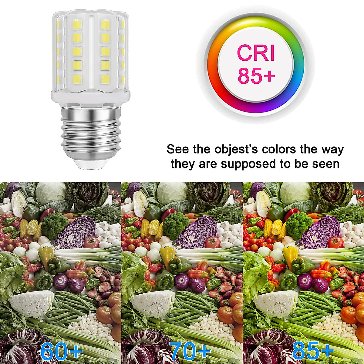 LED Refrigerator Light Bulb 40 Watt Appliance Fridge Freezer E26 Medium Base T10 Tubular A15 Compact Corn Lamp 120V 5W Daylight White 6000K, Pack of 2
