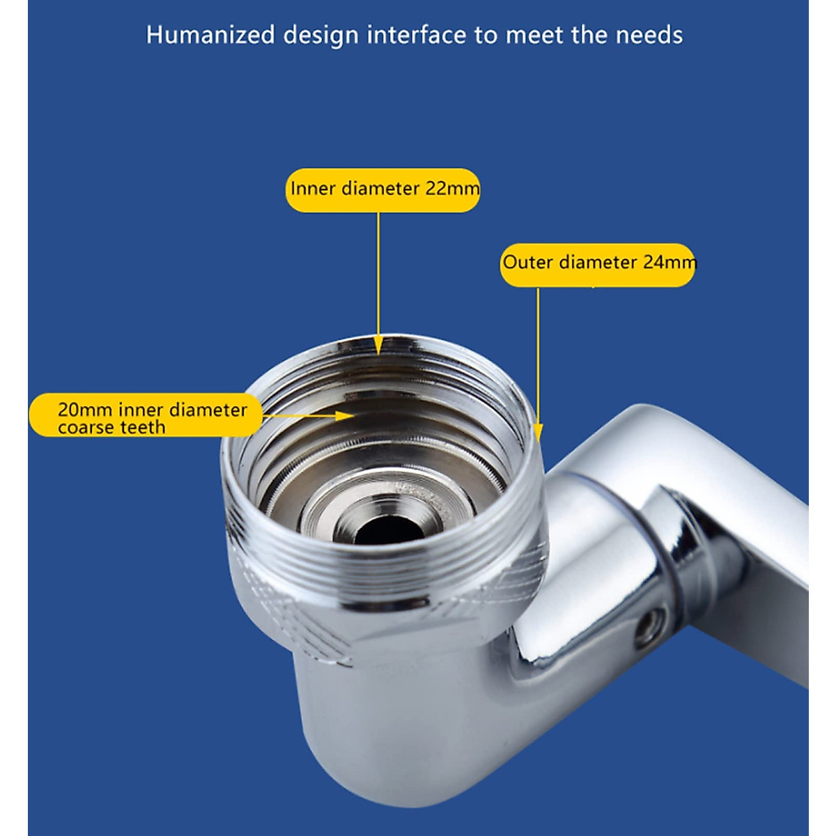 Faucet Extender,1440°Rotating Splash Proof Filter Extender Faucet Aerator, 2 Water Outlet Modes Swivel Robotic Arm Adapter For Bathroom Kitchen-Gold double water outlet