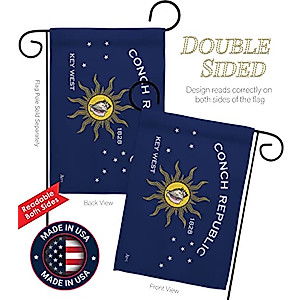 Americana Home & Garden Conch Republic Garden Flag Regional Nation International World Country Particular Area House Decoration Banner Small Yard Gift Double-Sided, Made in USA