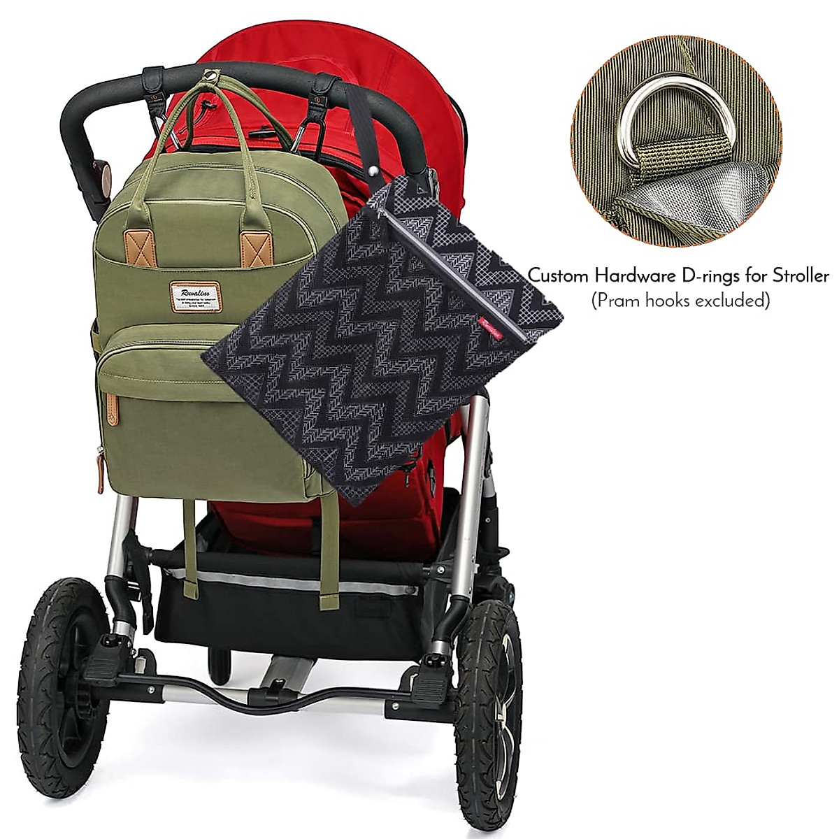 RUVALINO Multifunction Dipaer Bag Backpack & Reusable Baby Wet Dry Bag, Baby Shower Gifts Baby Essentials for Mom and Dad, Convenient Travel kit for parents