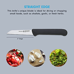 Messermeister Petite Messer 3” Sheep’s Foot Parer with Matching Sheath, Black - German 1.4116 Stainless Steel & Ergonomic Handle - Lightweight, Rust Resistant & Easy to Maintain