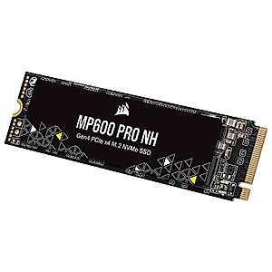 Corsair MP600 PRO NH 2TB PCIe Gen4 x4 NVMe M.2 SSD – High-Density TLC NAND – M.2 2280 – DirectStorage Compatible - Up to 7,000MB/sec - No Heatsink - Black