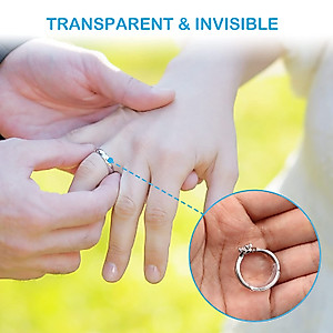 Ring Size Adjusters Set for Loosing Rings in 2 Styles, 12 Sizes, Ring Size Reducer Spacer Ring Guard Ring Resizer Tightener with Ring Sizer Measuring Belt, Jewelry Cloth and Organizer (16 Pieces)