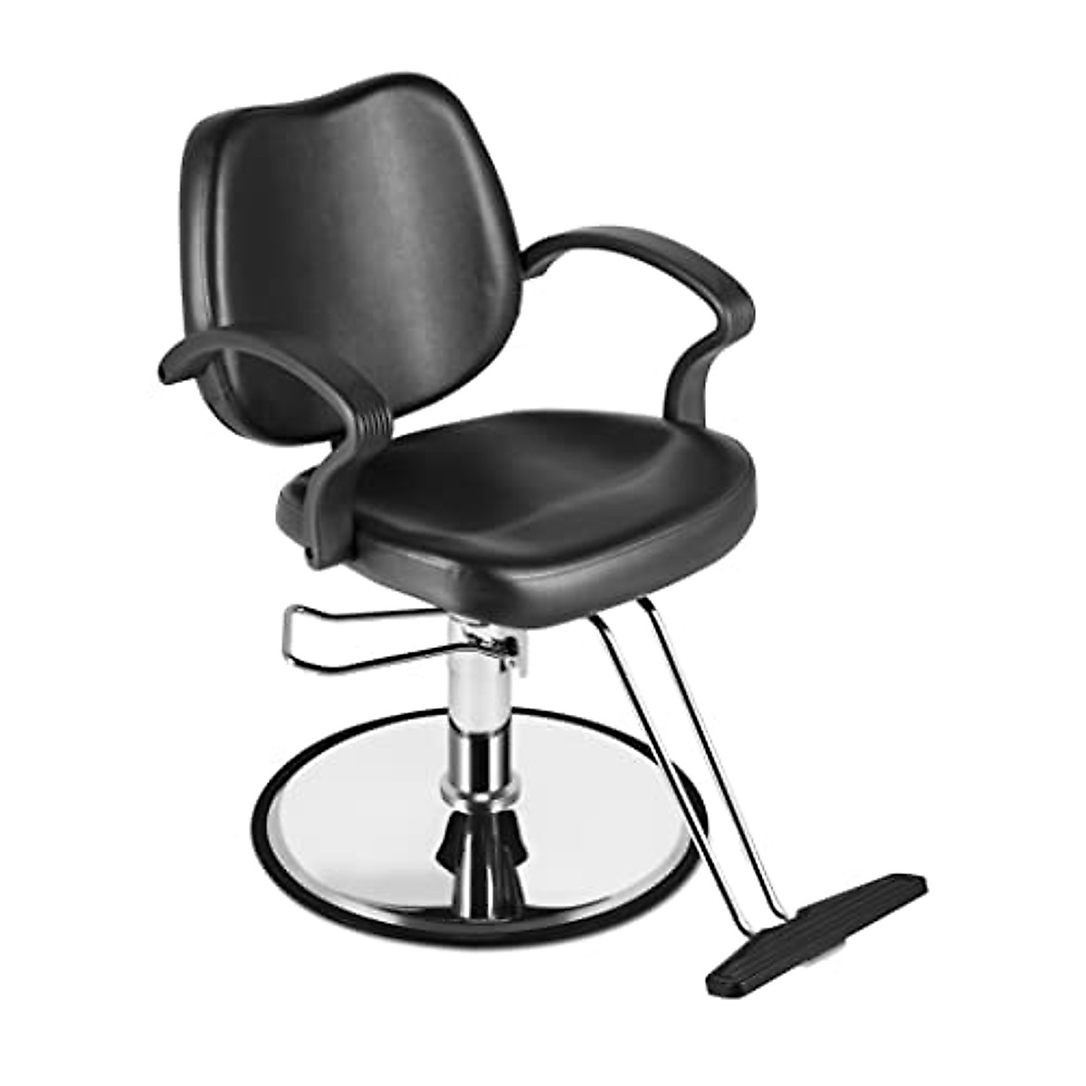 Beautymega Black Round Base Styling Salon Chair Hydraulic Pump Barber Chair All Purpose Beauty Salon Equipment