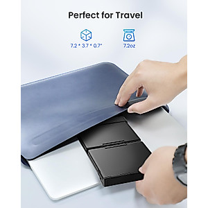 Artciety Foldable Bluetooth Keyboard, Folding Portable Wireless Keyboard with Numeric Keypad, Pocket Travel Keyyboard for MacOS Android Windows iOS, Sync Up to 3 Devices (BT5.1 x 3)