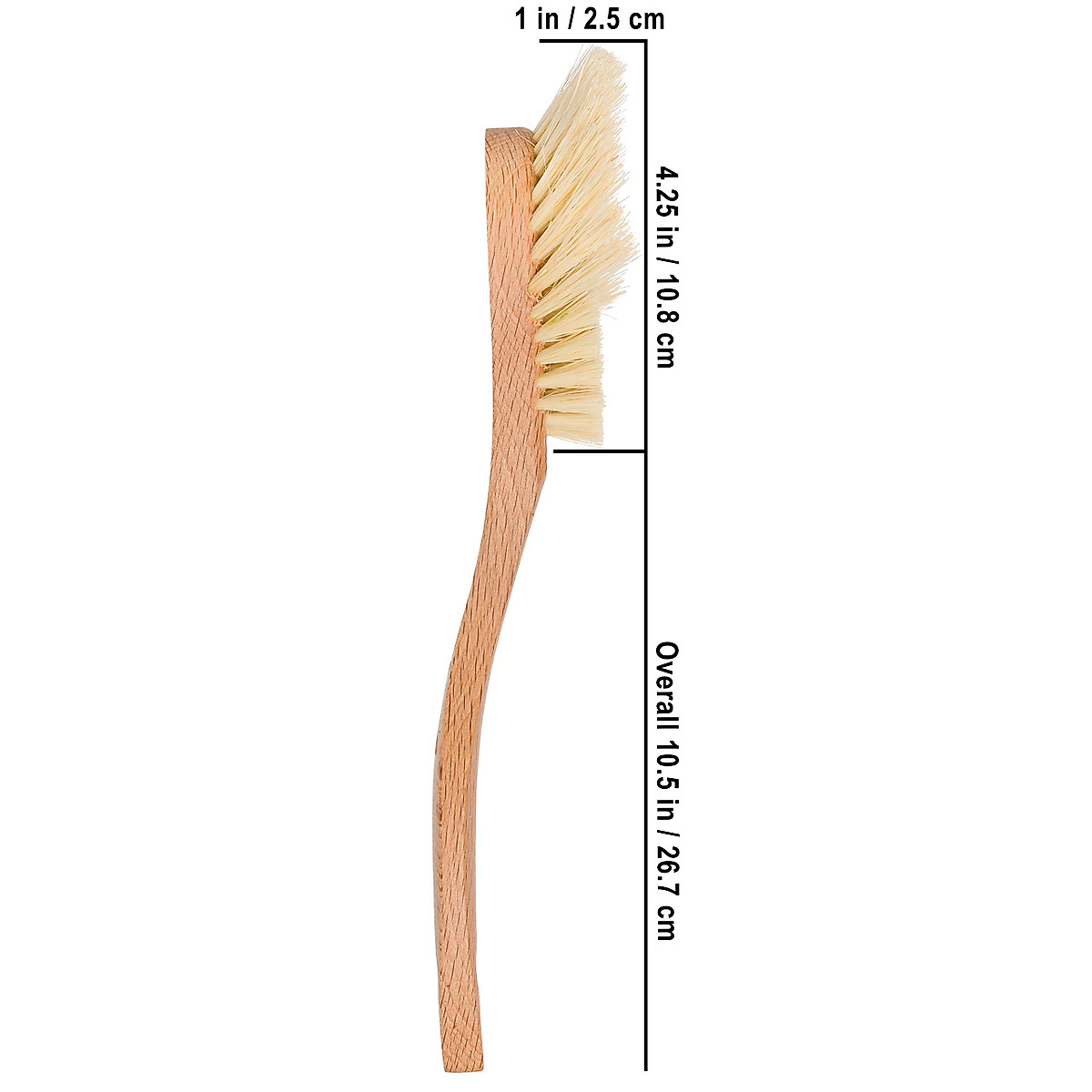 Redecker Tampico Fiber Dish Brush with Extra-Large Brush Head, Oiled Beechwood Handle, 10-3/5-Inches, Made in Germany