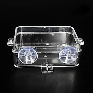 Fuongee Reptile Gecko Feeder Dish Bowl Chameleon Worm Anti-Escape Bowl Suction Cup Feeder for Reptiles, 1 Feeder and 2 Feeding Tong