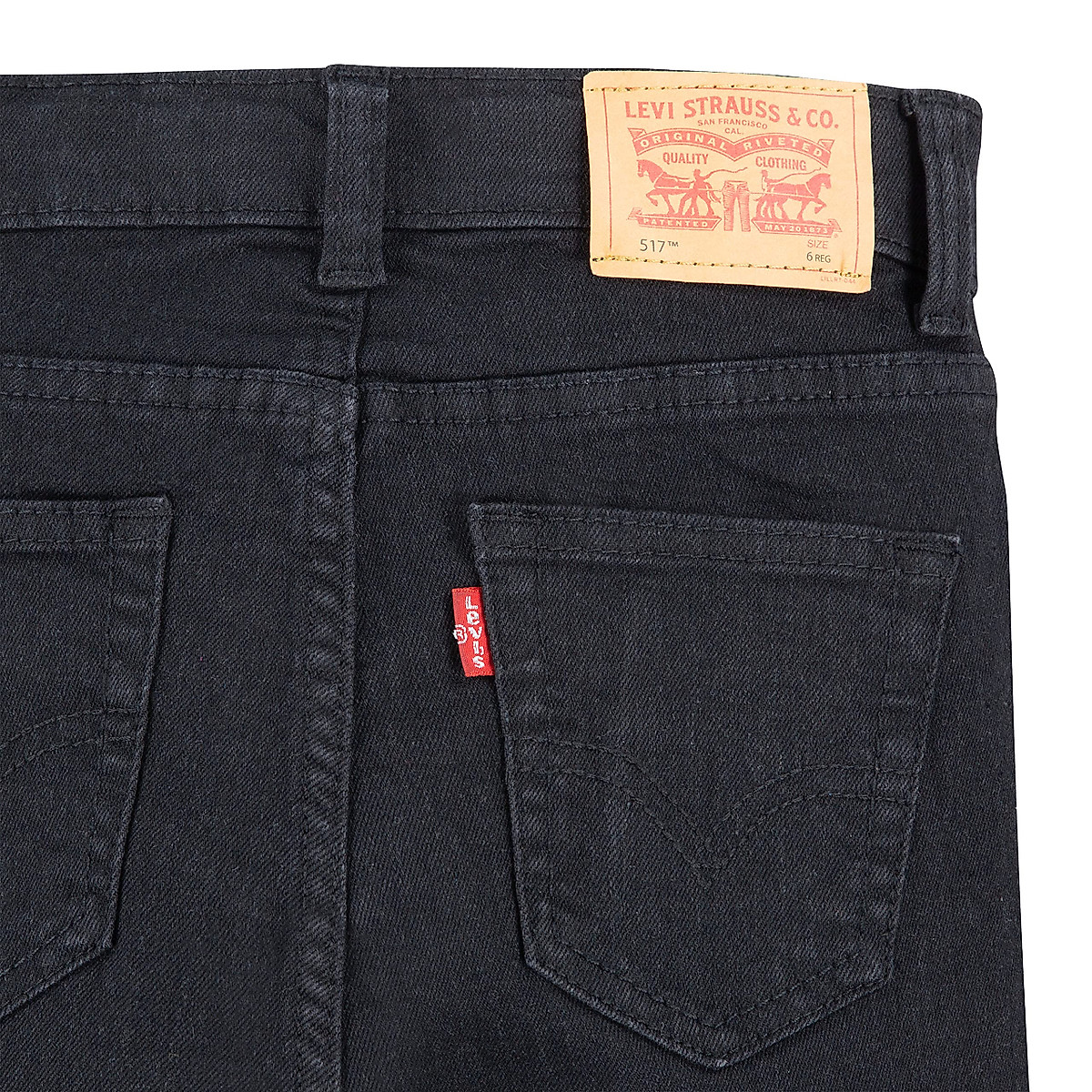 Levi's Boys' 517 Bootcut Fit Jeans, Black, 20