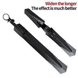 Houkiper Bike Fender Set, Universal Bicycle Mudguard Set Mountain Bike Front and Rear Mud Guard, Bike Mudguard Bicycle Fender Fit for 22 to 29 inches, Black, 19GDUSFBA3105639LIN