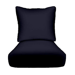 RSH Décor Indoor Outdoor Deep Seating Cushion Set, 24”x 27” x 5” Seat and 25” x 21” Back, Choose Color (Navy Blue)