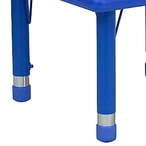 Flash Furniture Wren 24'' Square Blue Plastic Height Adjustable Activity Table