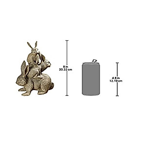 Design Toscano QH11134 Bunched Bunnies Cast Iron Statue, Bronze,Single