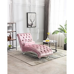 Wycian Sofa Chair Dorm, Chair Seat Cushion Velvet Foam Pink Seat Height 17.71" for Living Room Bedroom Dining Rooms Garden Dining Chair Seat 1PC