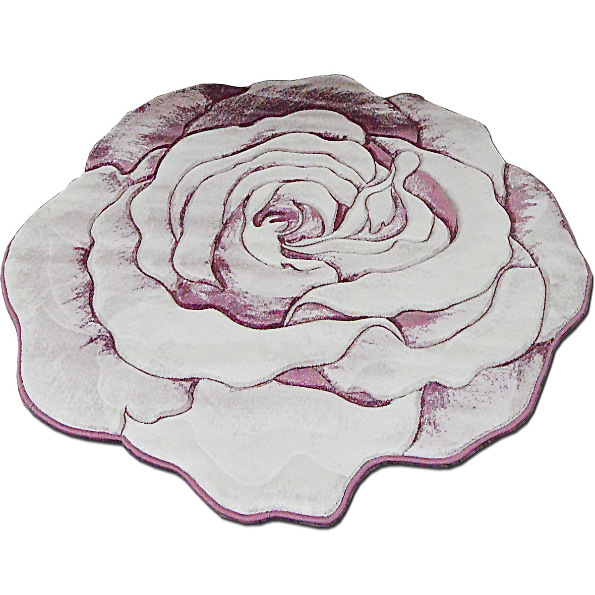 Rose Rug 6ft Round Area Rugs Cute Plush Flower Shaped Rug Circle Girly for Bedroom Floor Living Room Carpet 304 Pink