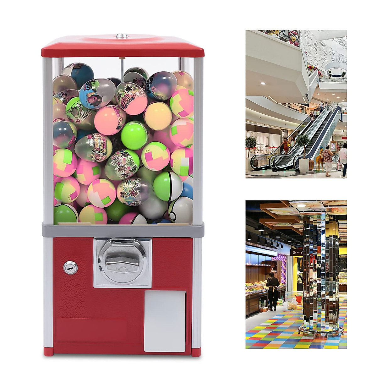 Fetcoi Candy Vending Machine, Candy Gumball Machine Gumball Bank for Gadgets, Gumball Dispenser Machine for Game Stores and Retail Stores, Huge Load Capacity
