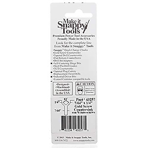 Snappy Tools 7/64 Inch x 1/4 Inch Trim-Screw Countersink #43257