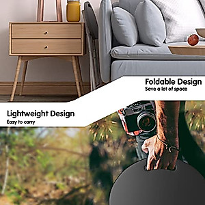 GYMAX Folding Stool, 28in Portable Collapsible Bar Stool with Handle & Steel Frame, 330lbs Sturdy Foldable Lightweight Round Metal Chair for Outdoor/Indoor Kitchen Home Pub Bar, Assembly Free (1)