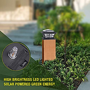 KMC LIGHTING KS4103QTX6 Post Solar Fence Lights Solar Lamp Post Lights Outdoor Solar Post Cap Lights 20 LUMENS fit for 4” Regular Fence Posts or with Included Adaptor fit for Bigger Flat Surface