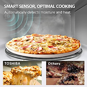 TOSHIBA ML2-EM12EA(BS) Countertop Microwave Oven With Stylish Design As Kitchen Essentials, Smart Sensor, ECO Mode & Mute Function, 1.2 Cu Ft With 12.4" Turntable, 1100W, Black Stainless Steel