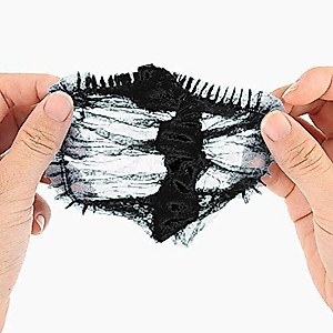 A+ DESIGN 100 Pieces Disposable Non-Woven Clip Caps Mob caps hairnets Head Cover, 21", with 6 Colors for You to Choose. (Black)