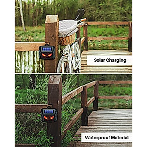 8 Pack Solar Animal Repeller Nocturnal Animal Predator Deterrent Devices with Red Light Waterproof Deer Coyote Fox Skunk Rabbit Repellent for Garden Yard Farm Chicken Coop