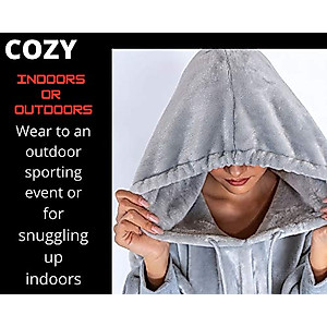 emmandsophie Blanket Sweatshirt - Cozy Blanket Hoodie - Oversized Wearable Blanket - 2 Front Pockets - Machine Washable - Adults, Women, Men,Teens (Grey)