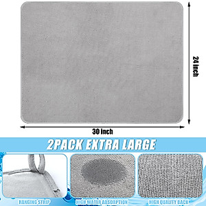 Hushee 2 Pack Extra Large Dish Drying Mat 30 x 24 XL Microfiber Absorbent Dish Drying Pad Large Size Dishes Drainer Mats for Countertop, Sink, Refrigerator or Dryer