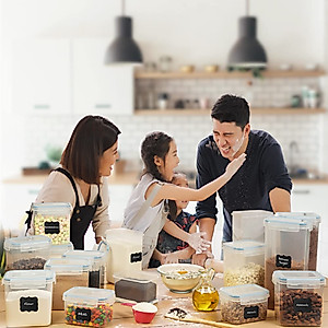 LARGE Airtight Food Storage Containers 30 PC with Lids I Plastic Kitchen & Pantry Organization Containers BPA Free Ideal for Spaghetti, Flour, Rice, Oats, Cereal & Sugar + Marker & Labels