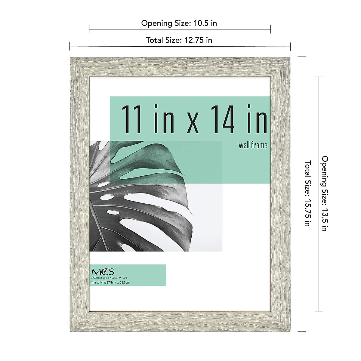 MCS Studio Gallery 11x14 Picture Frame Gray Woodgrain, Rectangle Photo Frame for Photos, Posters & Art Prints (2-Pack)