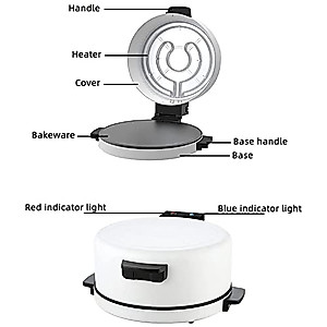 Electric Pizza Maker, Pizza Oven, Power Ready and Indicator Lights, Double-Sided Nonstick Heating Plate, Perfect for Pizzas, Pancake, Nachos, Fajitas, Omelettes,Red