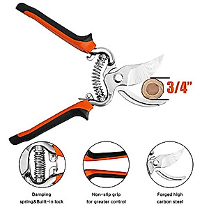 Gardening Shears Garden Clippers, Heavy Duty Tree Trimmers and Rose Pruning Shears, Professional Bypass Pruner Hand Shears, Hedge Clippers for Plants, Garden Tools Gardening Gift