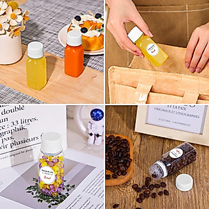 Moretoes 12pcs 2oz Shot Bottles with Caps, Mini Juice Bottles, Reusable Clear Bottles for Liquids, Empty Containers with Lids for Oil, Juice and Other Beverages