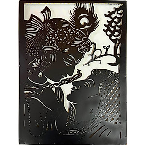 EU Radha Krishna Metal Wall Art Hanging With Backlight Led For Pooja Room Home Deco Lights For Mandir Krishna Swing Jhula Antique Metal Flute Wall Decor For Living Room Big Size