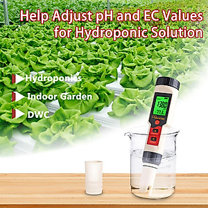 Digital Salinity and pH Tester for Saltwater Pool, HOICATED 5 in 1 pH Salt TDS EC Temp Meter for Swimming Pool Water, Accurate Salt Tester for Saltwater Aquariums, PPM and EC Meter for Hydroponics
