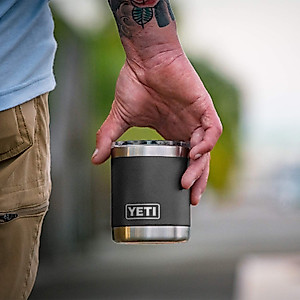 YETI Rambler 10 oz Lowball, Vacuum Insulated, Stainless Steel with Standard Lid, Charcoal