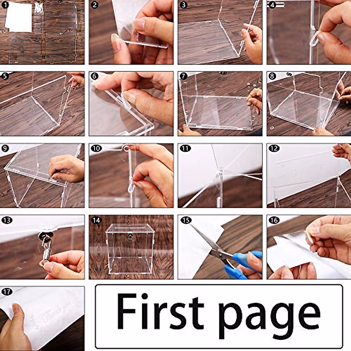 OurWarm Wedding Card Box for Wedding Reception, Clear Card Boxes with Lock, Gift Card Box Money Box Holder For Reception Anniversary Shower Rustic Wedding Decorations Birthday Graduation