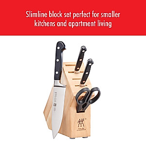 ZWILLING Professional S 5-Piece Razor-Sharp German Studio Block Knife Set, Made in Company-Owned German Factory with Special Formula Steel perfected for almost 300 Years, Dishwasher Safe