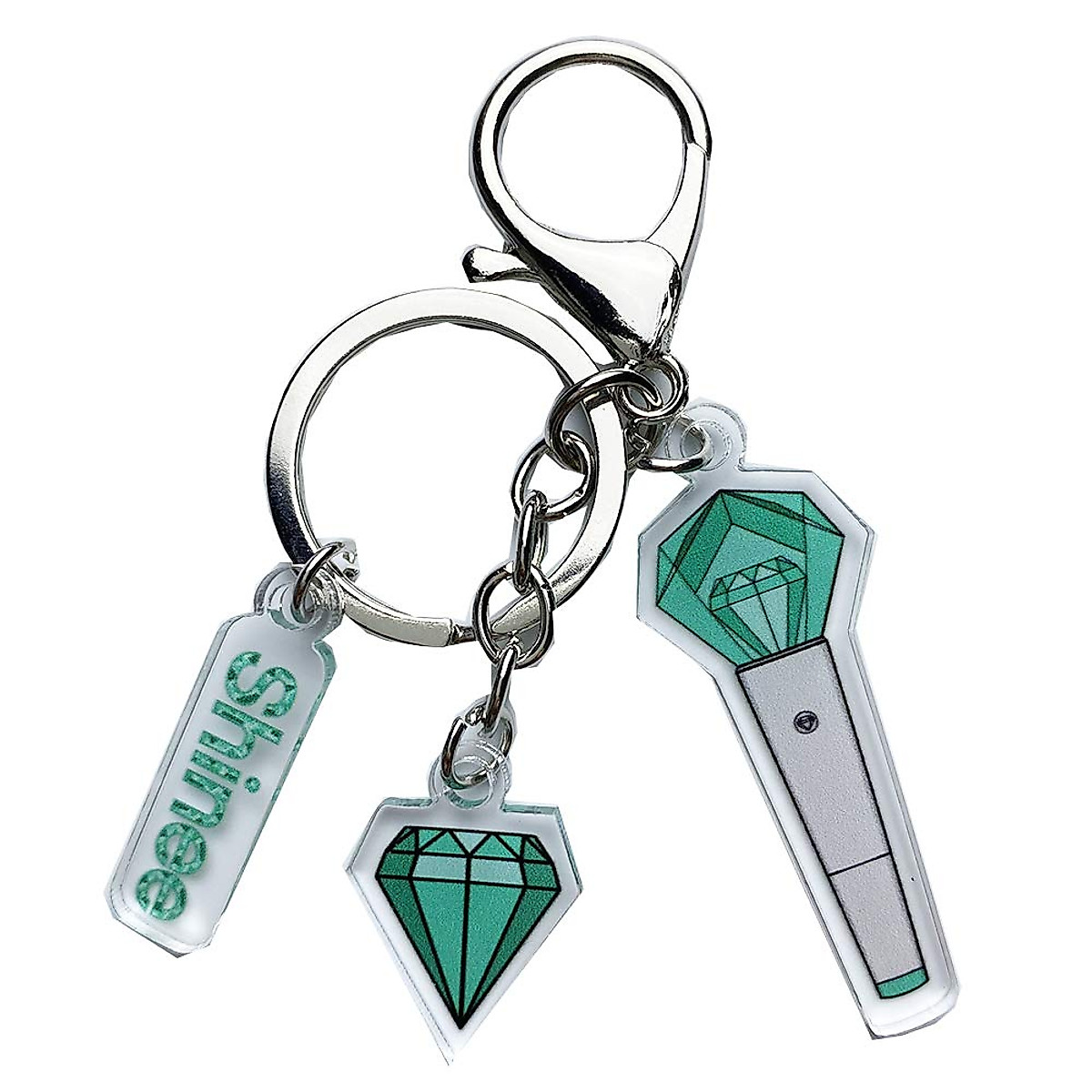 VIUJUH KPOP Bangtan Boys GOT7 NCT EXO Light Stick Keychain Accessories Key Ring Bag Ornaments(Shinee)