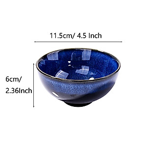 BOSILI Rice Bowl set, Cereal Bowls Microwave and Dishwasher Safe, Ceramic Bowl set of 4 for Soup Rice Oat