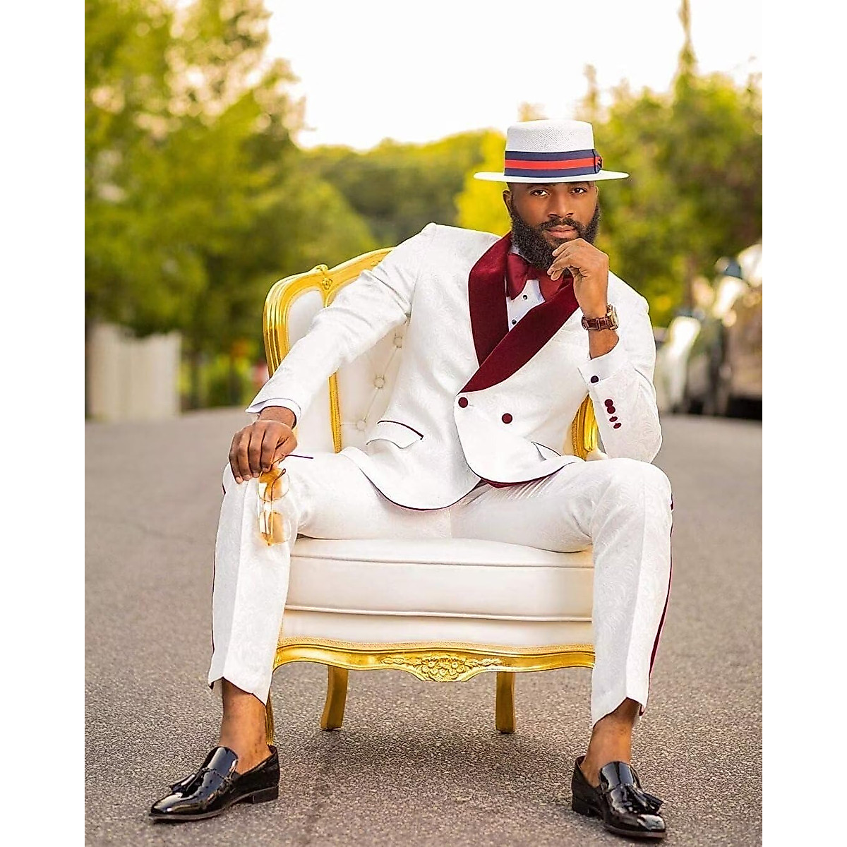 Prom Tuxedos for Men Ivory Fashion Young Men Floral Blazer Suit Jacket Dinner Party Prom Tux